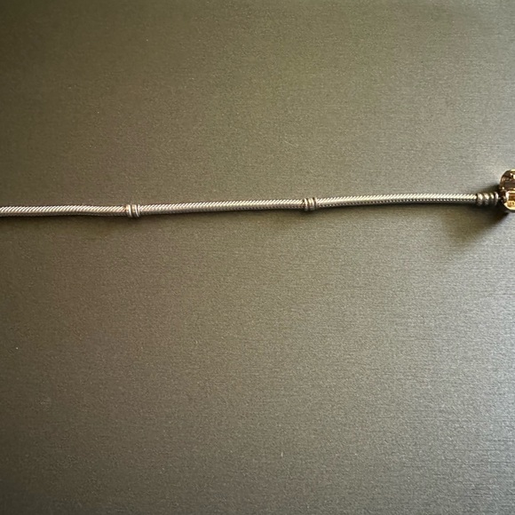 Pandora | Jewelry | Pandora Sterling Silver Bracelet With 4k Gold Snap ...